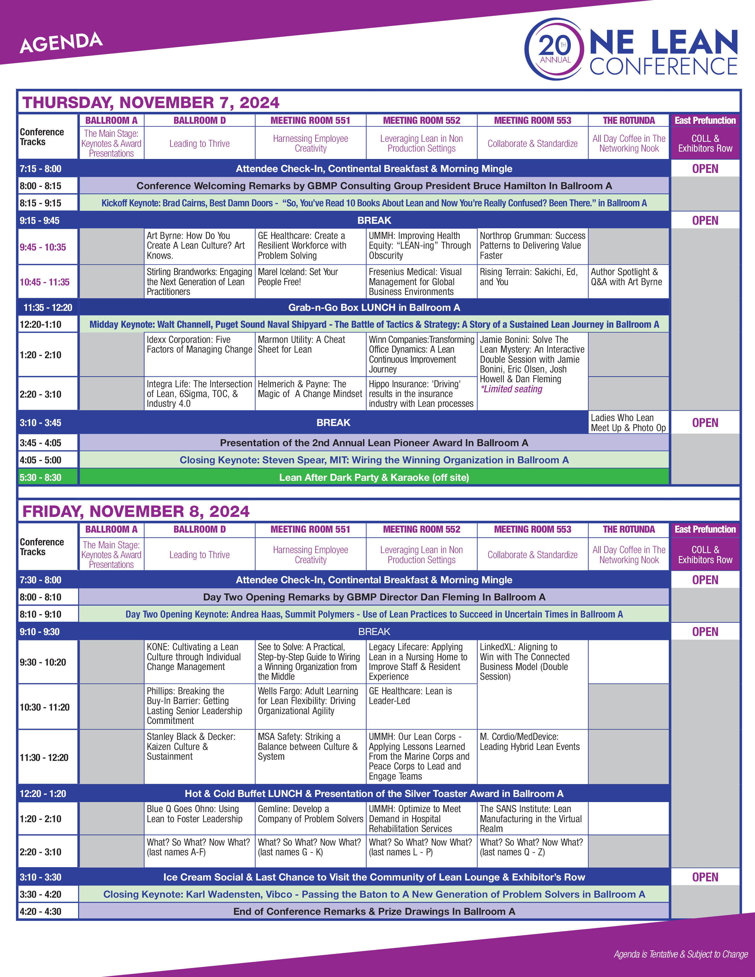 2024 Northeast Lean Conference - Continuous Improvement Conference - GBMP